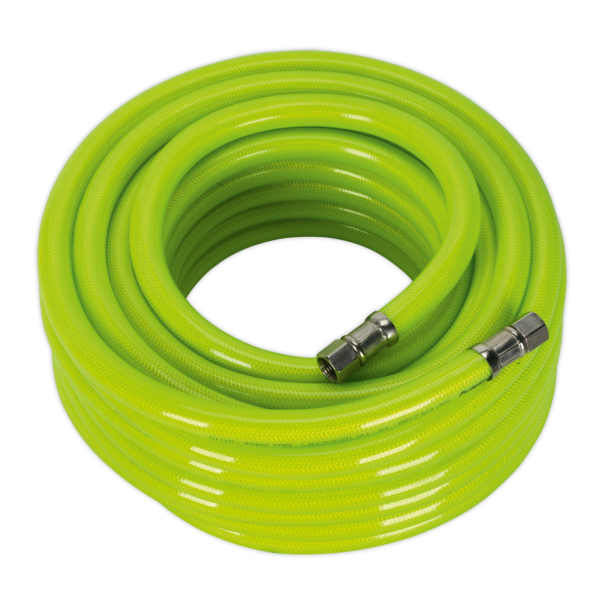 High-Visibility Air Hose with 1/4"BSP Unions 15m x 10mm — Hydrofast
